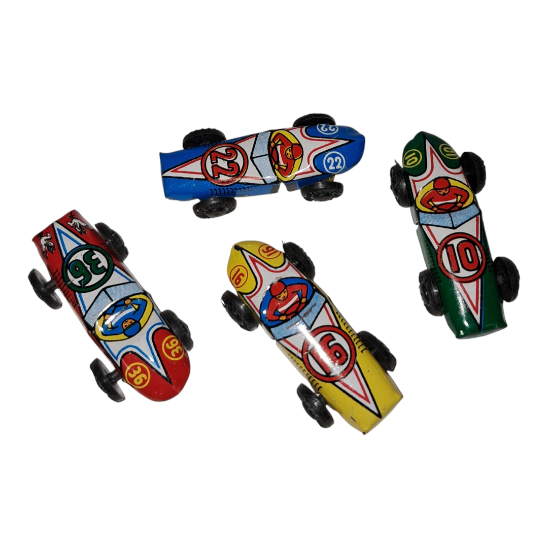4 pcs Tiny Tin Race Cars Made in Japan – Atomic Kitsch Mart