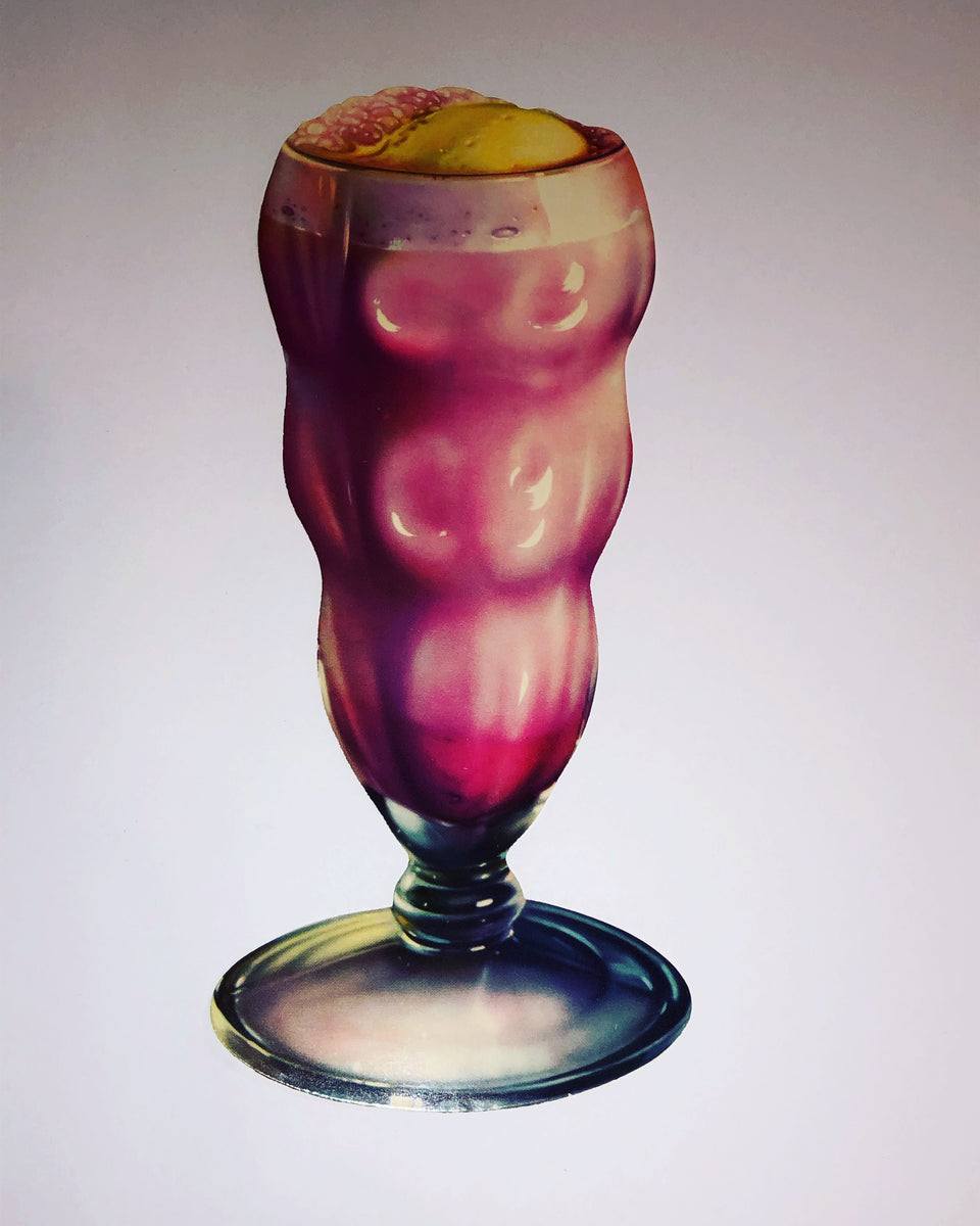 1950’s Large Raspberry Ice Cream Soda Paper Sign – Atomic Kitsch Mart